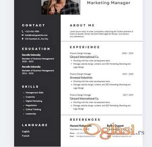 Izrada CV-a (sprski, engleski, nemački) + motivaciono pismo (03-3408126 ...