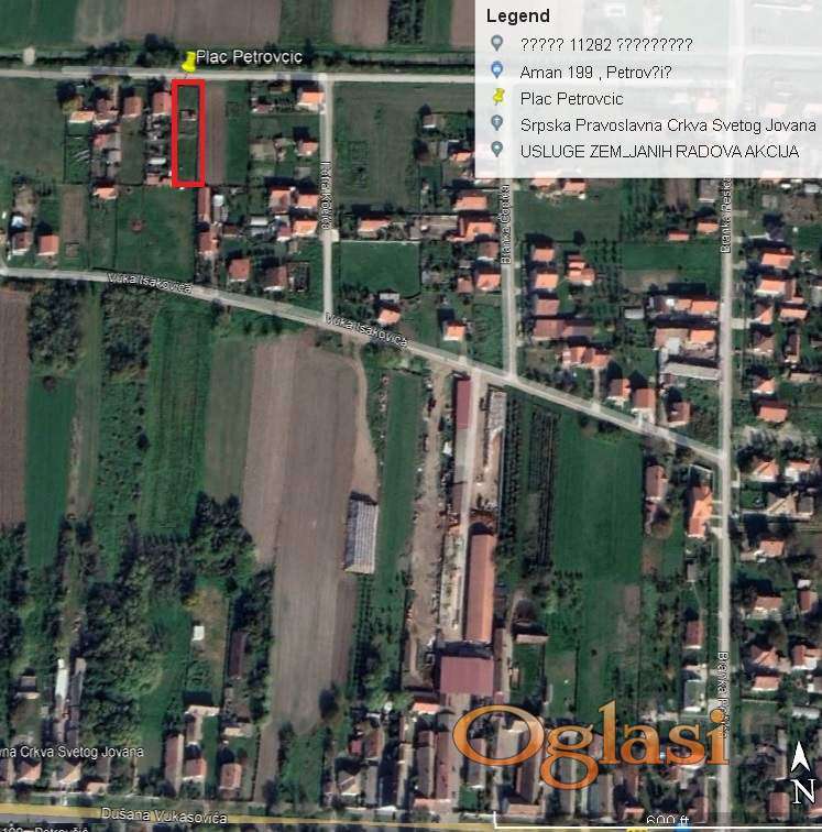 Opština Surčin - Petrovčić, plac sa započetim objektom (podrumi temelji ...